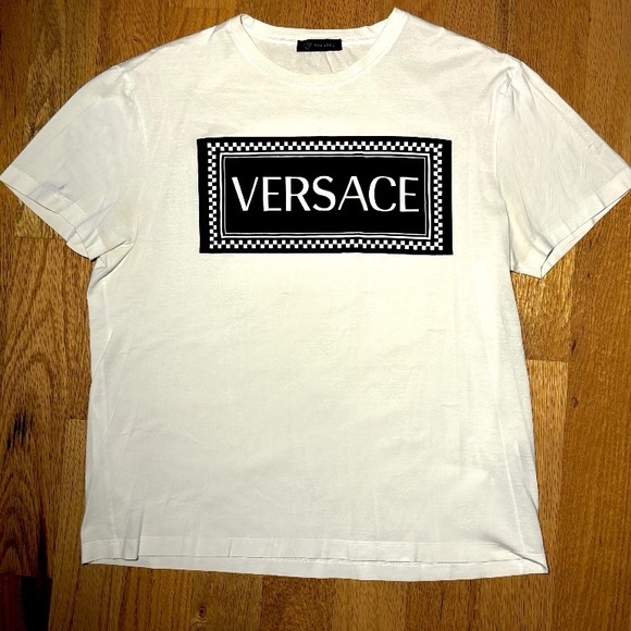 Versace | Shirts | Versace Runway Box Logo Tshirt | Poshmark
